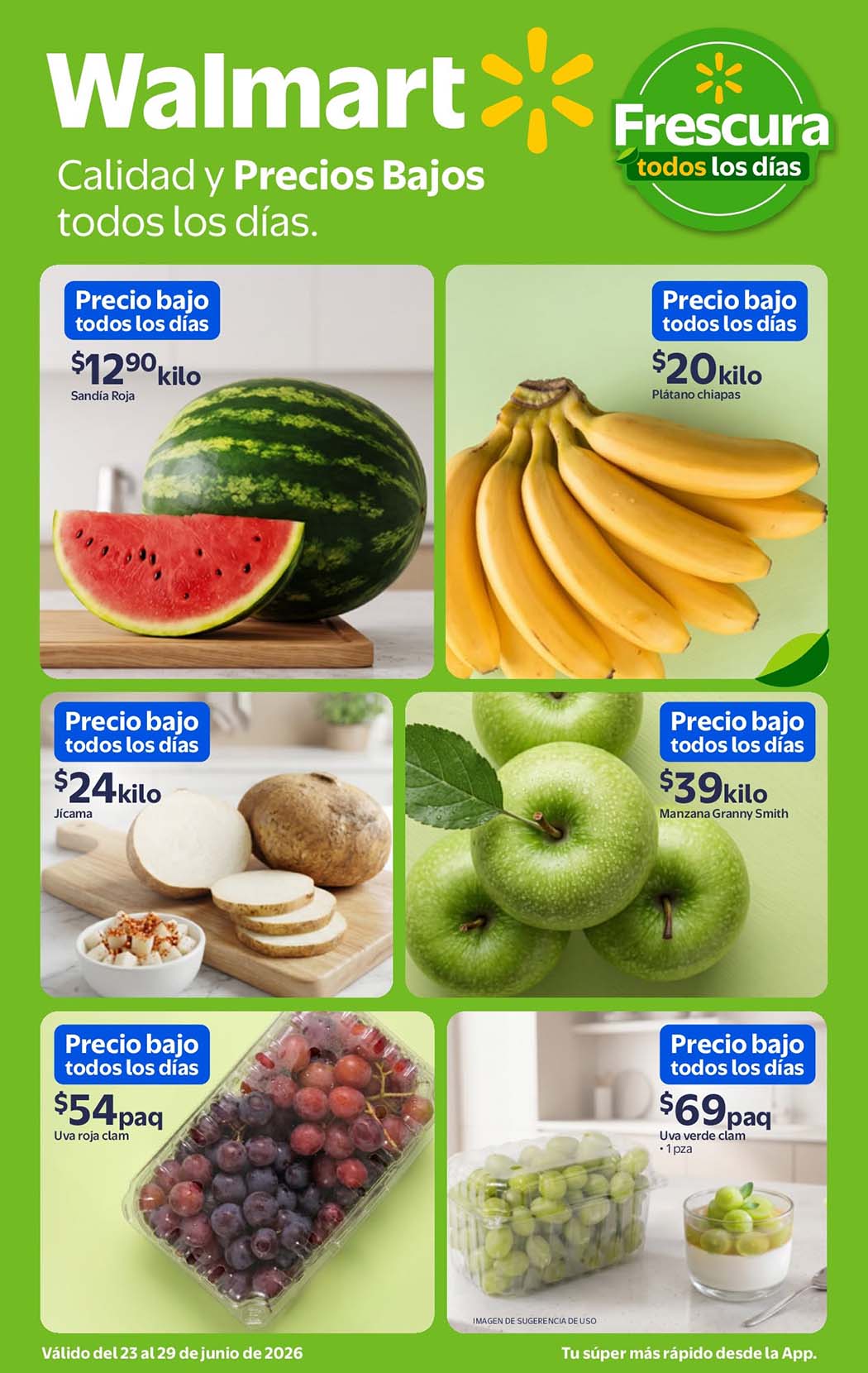 Martes de Frescura Walmart 23 de junio 2026: Ofertas de frutas y verduras